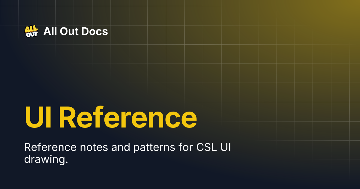 UI Reference | All Out Docs